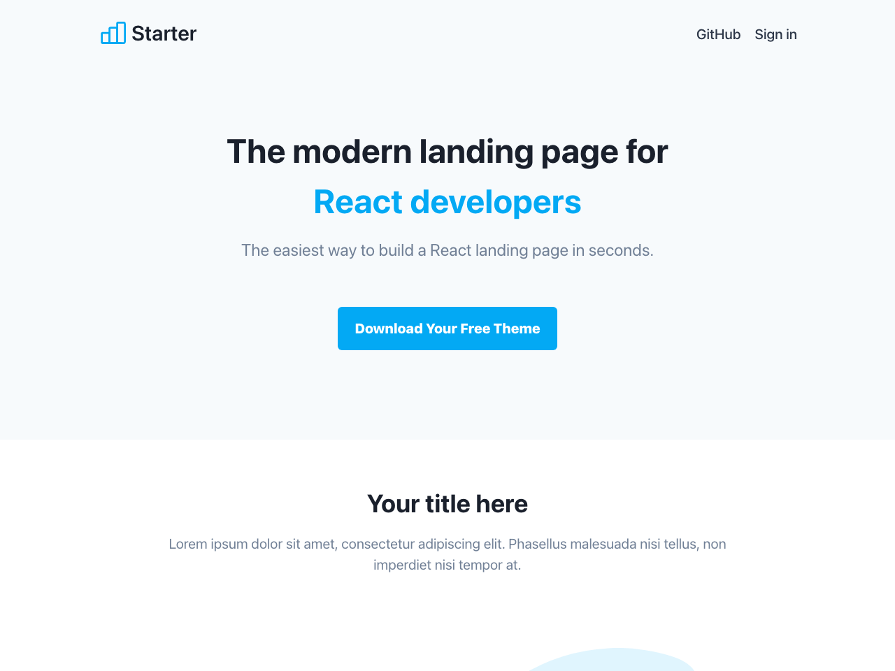 Next JS Landing Page Template With Tailwind CSS Theme Info