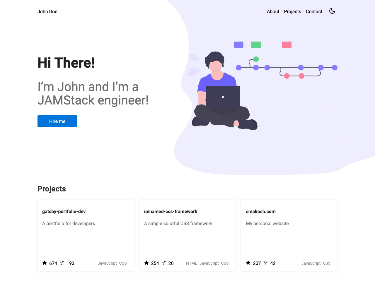 Gatsby Portfolio Dev Theme Info